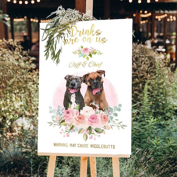 Drinks on Us Dog Sign - Etsy