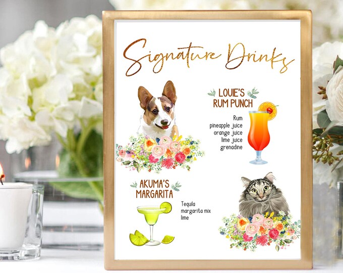 Signature Cocktails for Wedding Drink Menu Wedding Cocktail Names for ...