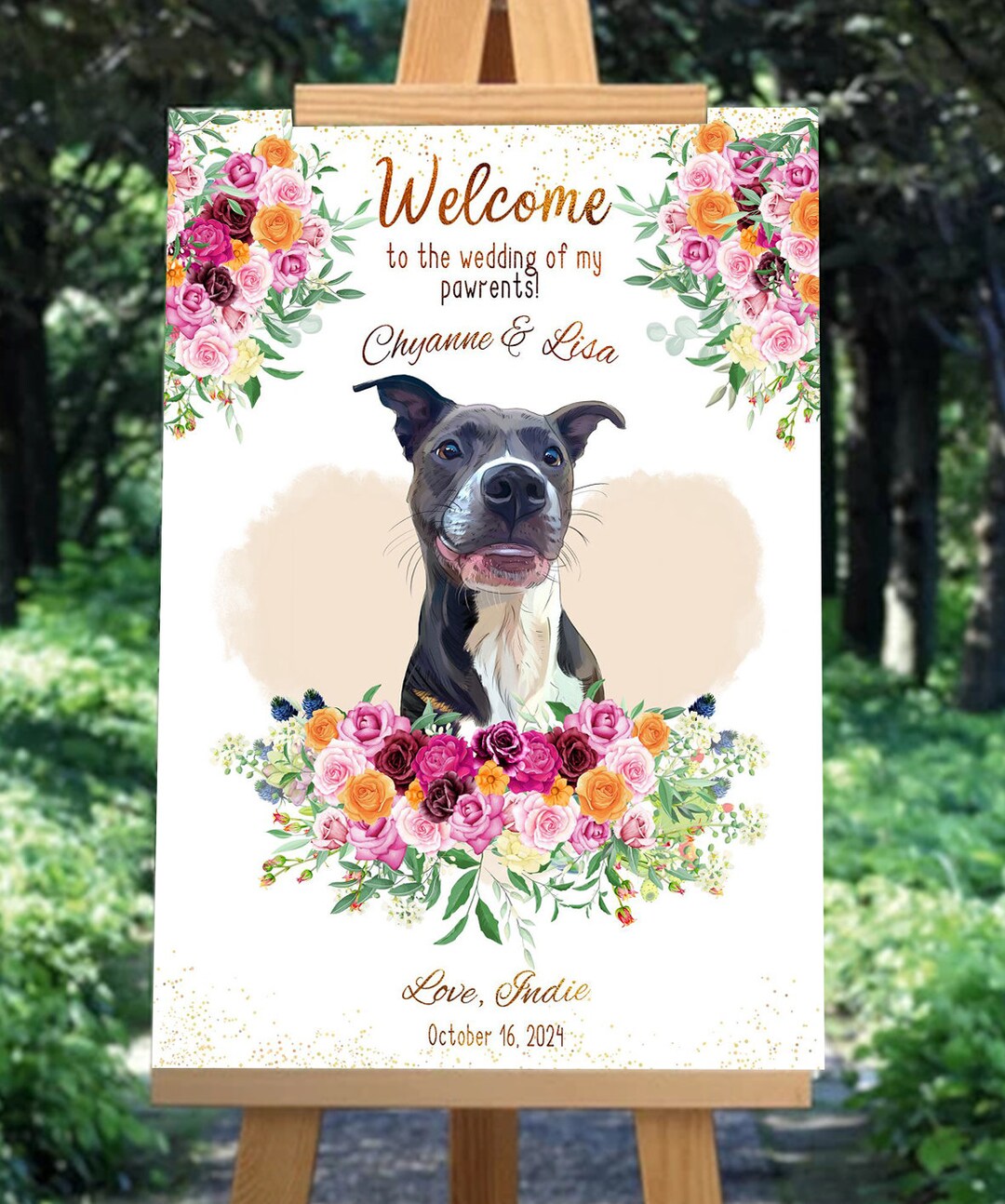 Dog Welcome Sign Wedding Welcome Sign Dog Wedding Decor Pet Wedding ...