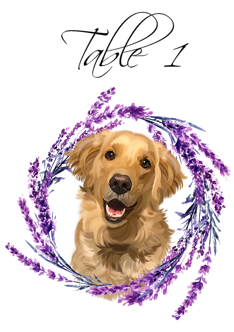 Dog Table Numbers Wedding Printable Table Numbers Wedding Table Number ...