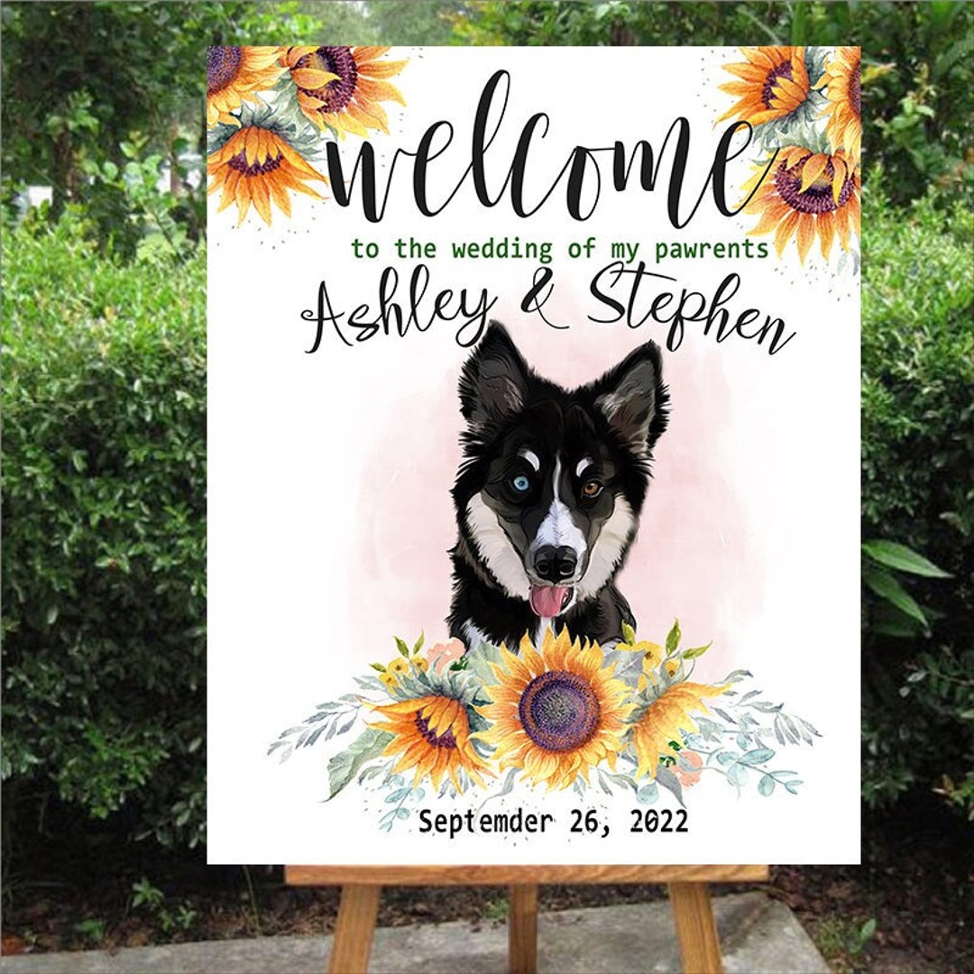 Pet Wedding Welcome Sign Dog Wedding Sign Dog Welcome Sign Dog Welcome ...