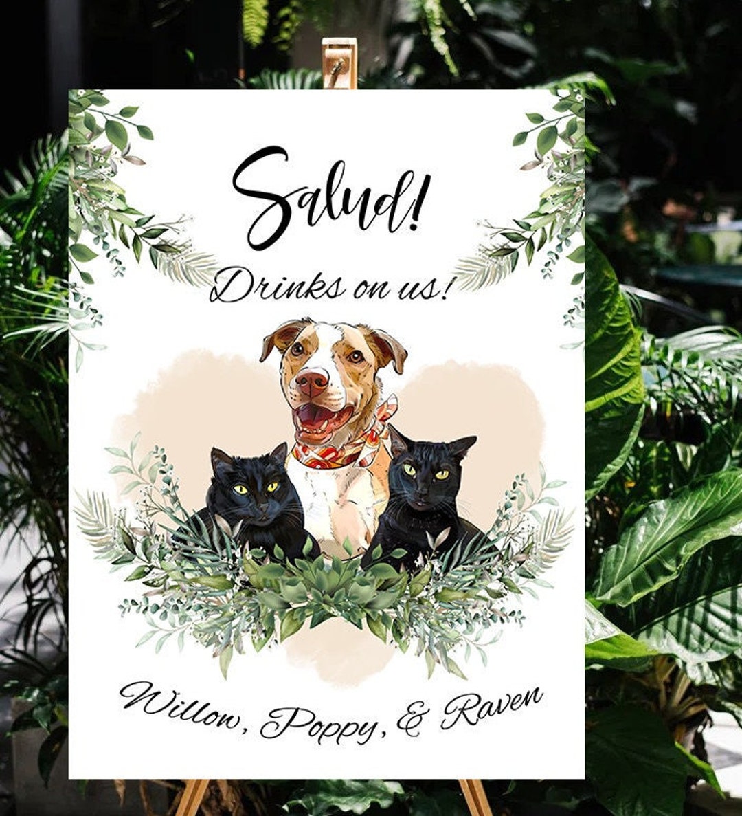 Dog Signature Drink Sign Wedding Bar Menu Pet Signature Drinks Sign Bar ...