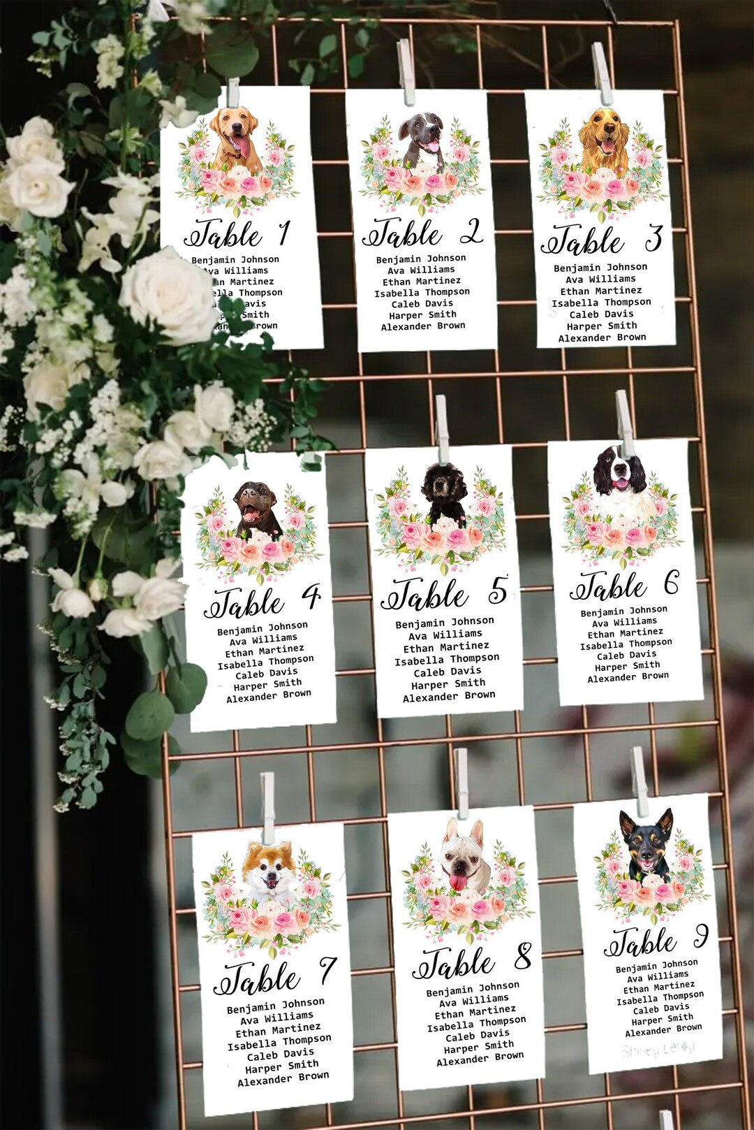 Bridal Shower Seating Chart With Dog Wedding Seating Plan With Pet ...
