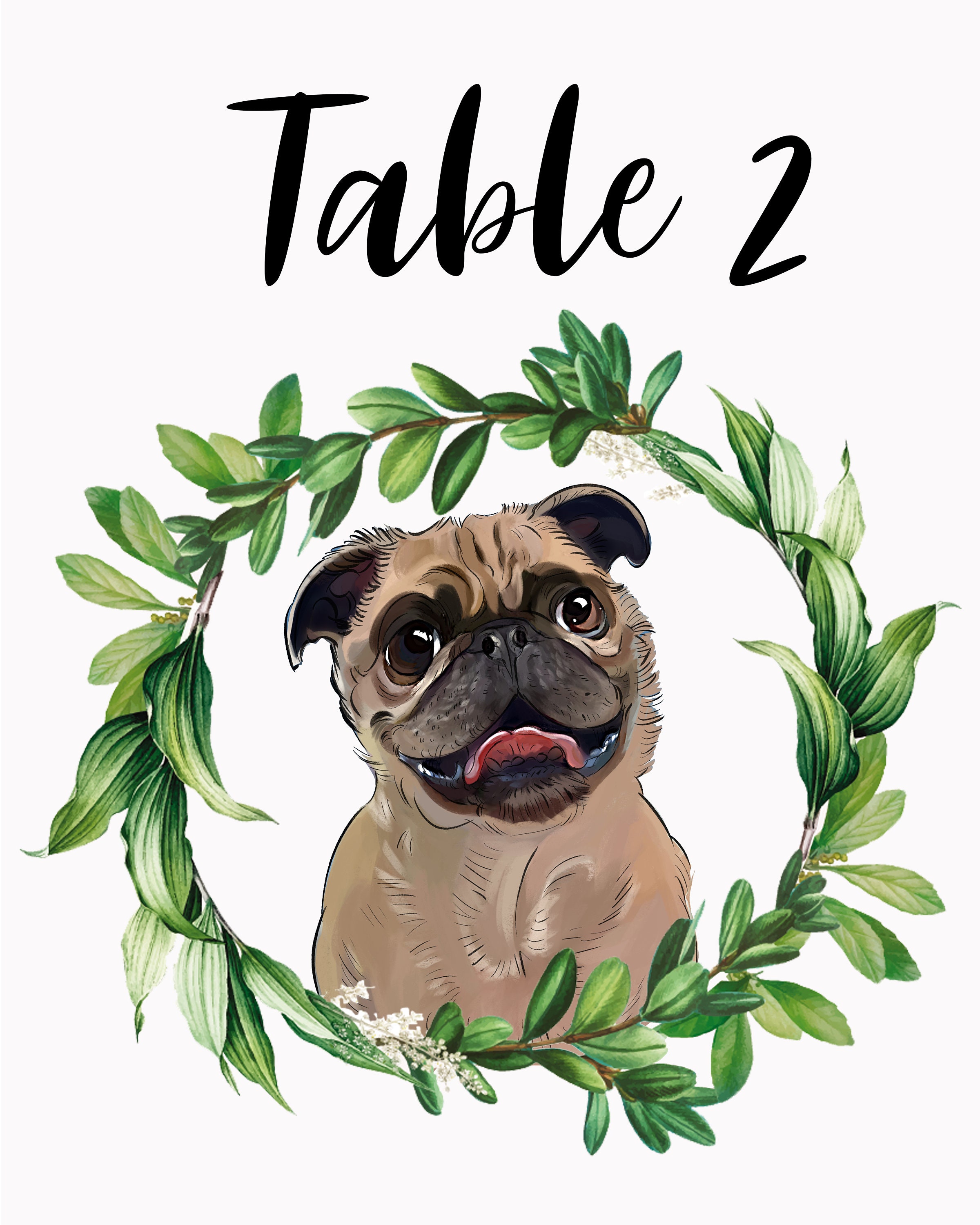 Dog Table Numbers Wedding Printable Table Numbers Wedding Table Number ...
