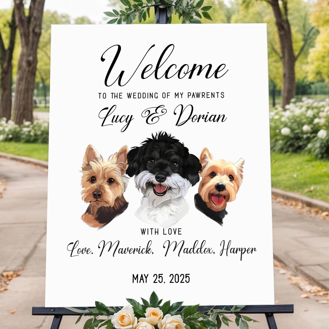 Personalized Wedding | Welcome Sign Pet | Wedding Signs for Dogs |cats ...