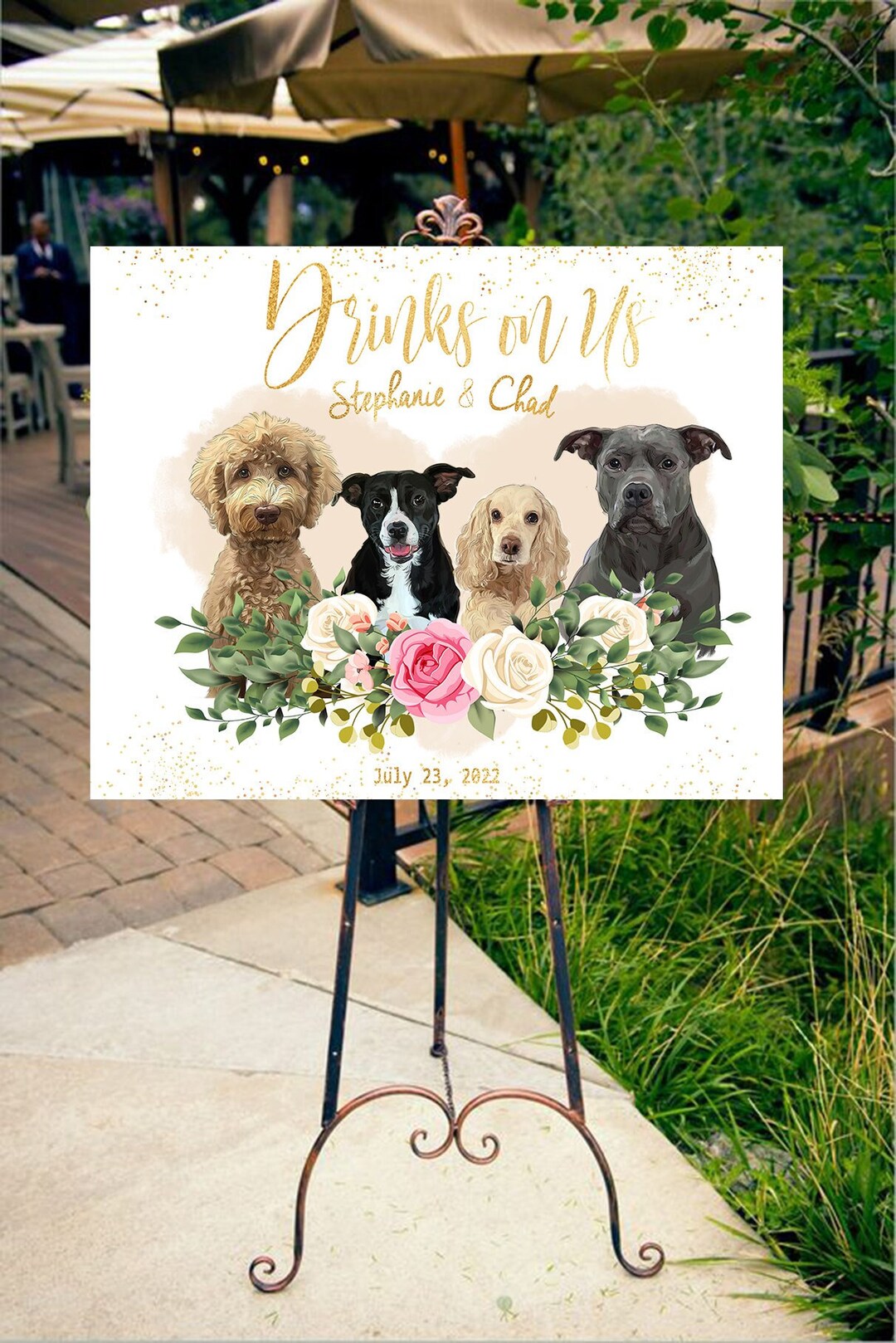 Dog Wedding Sign Bar Menu Sign Dog Signature Cocktails Pet Sign Wedding ...