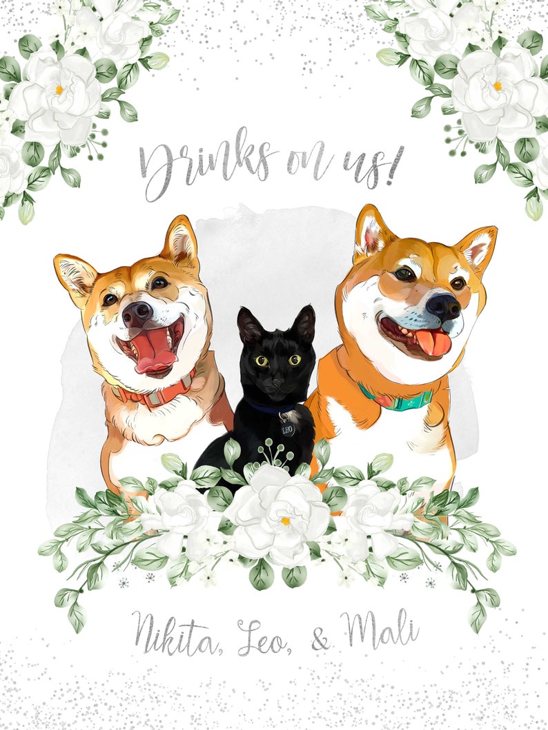 Welcome to Our Wedding Sign With Picture Dog Welcome Sign - Etsy