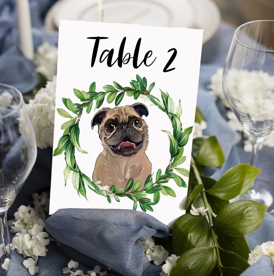 Dog Table Numbers Wedding Printable Table Numbers Wedding Table Number ...
