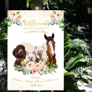 Wedding Welcome Sign Dog Welcome to Our Wedding Sign With Pet Welcome ...