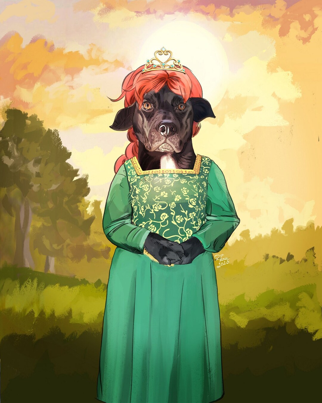 Funny Regal Dog Portrait Pet Costumes Handmade Gift for Men - Etsy