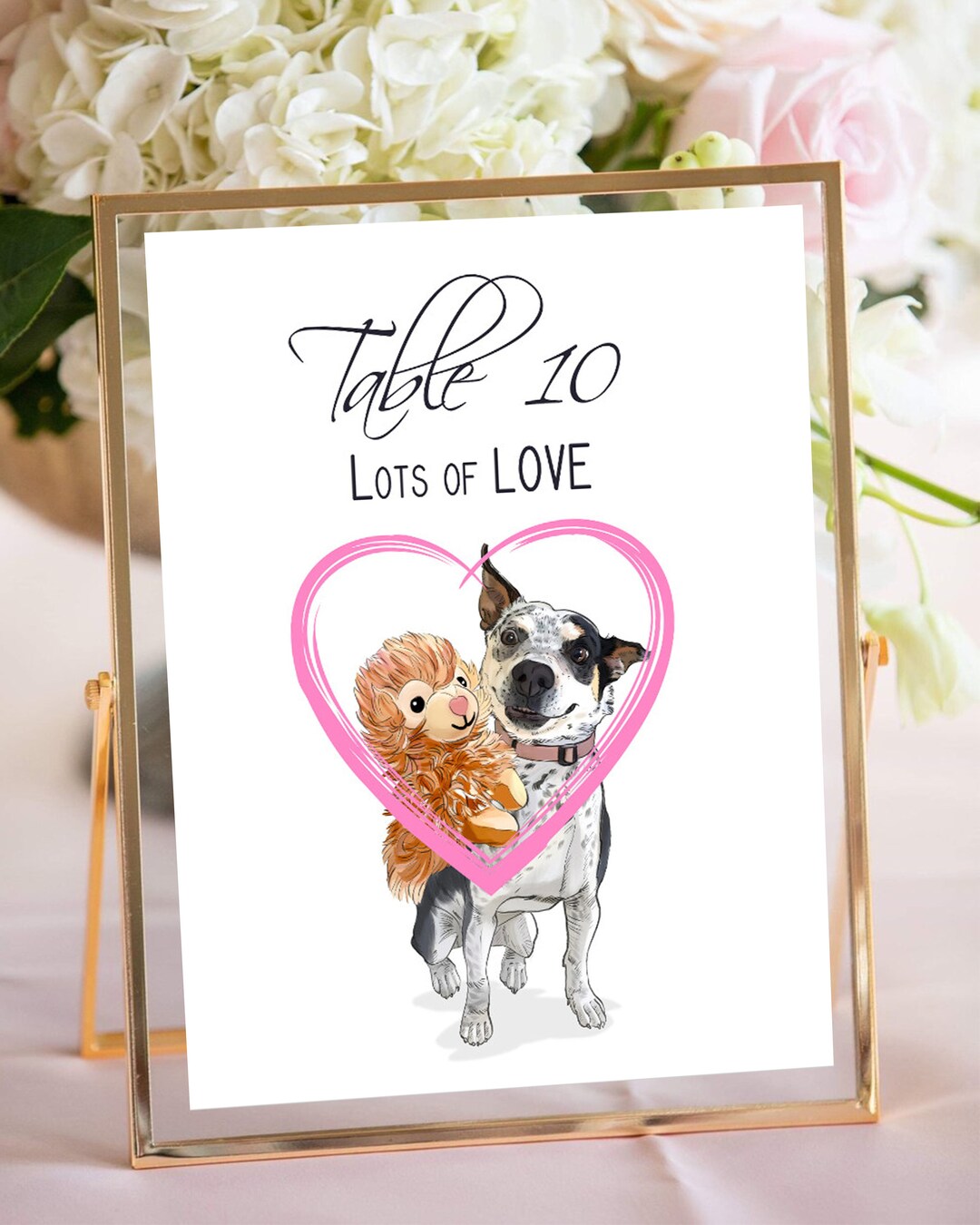 Wedding Table Signs Dog Wedding Table Numbers Custom Table Numbers ...