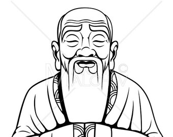 Wise Asian Man - Etsy