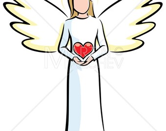 Angel Holding Heart | Etsy
