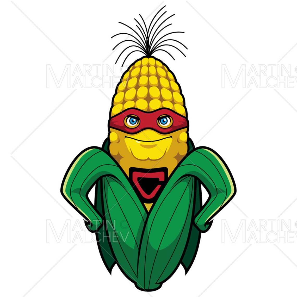 Corn Superhero Mascot Vector Illustration. Corn Maize - Etsy