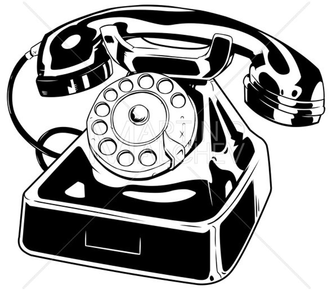 Old Telephone Drawing