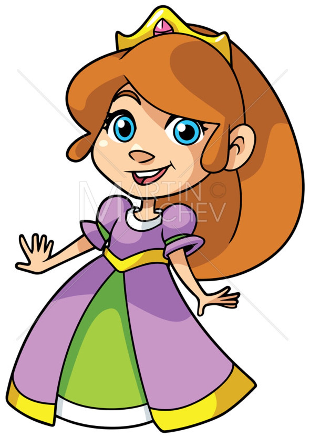 Little Princess on White Vector Cartoon Illustration. Cute, Adorable ...