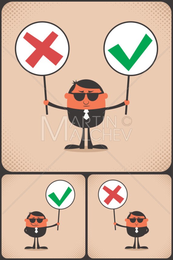 Correcto e incorrecto Ilustración de dibujos animados | Etsy México