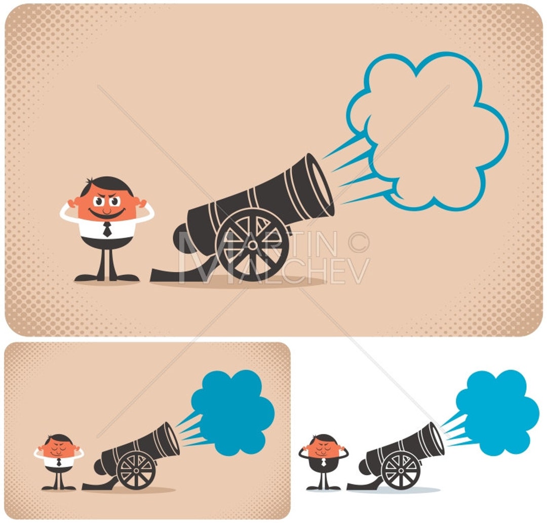 Cannon Vector Cartoon Illustration. Gun Cannoneer Gunner - Etsy