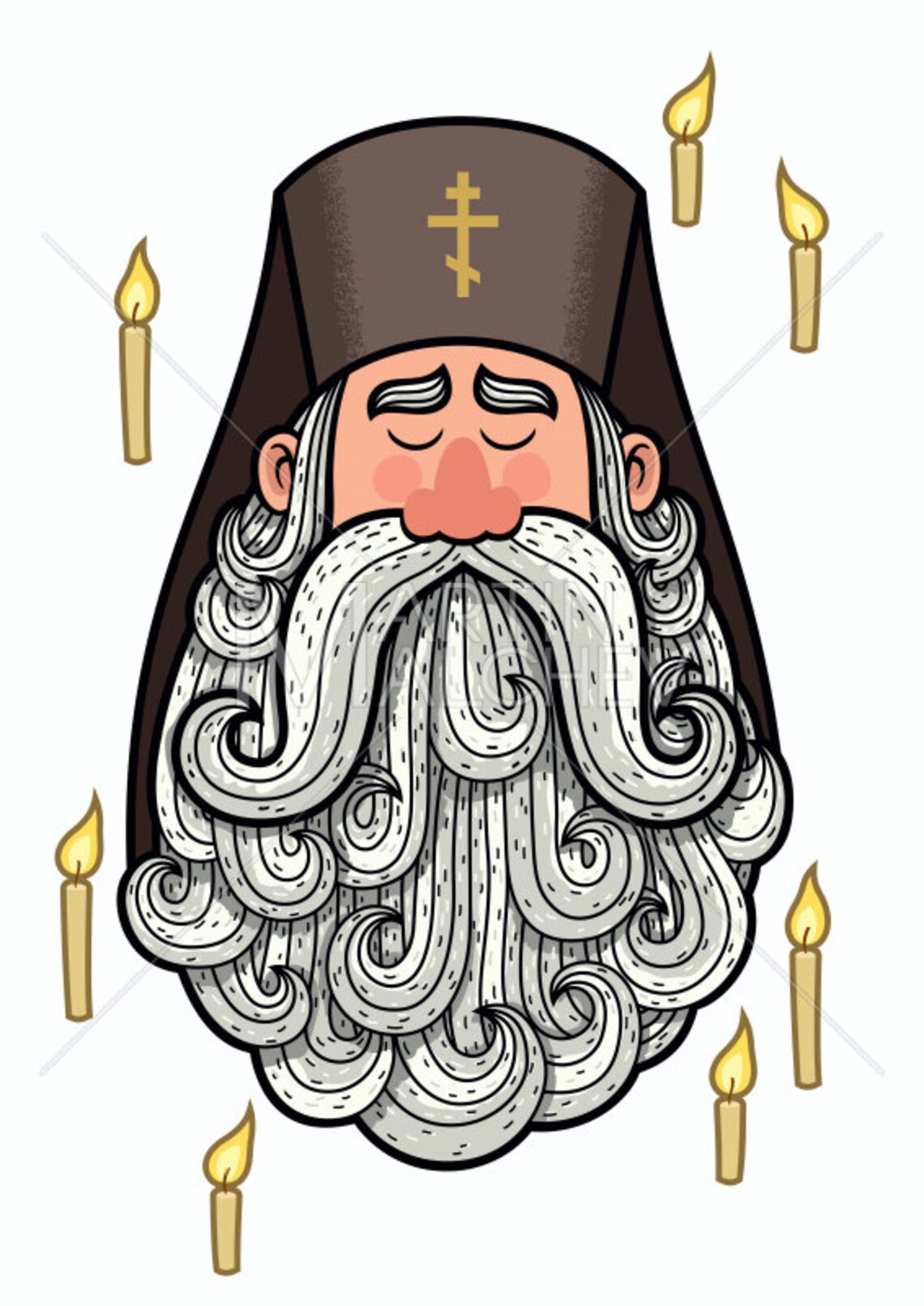 Orthodox Priest Vector Cartoon Clipart Illustration. Christian, Church ...