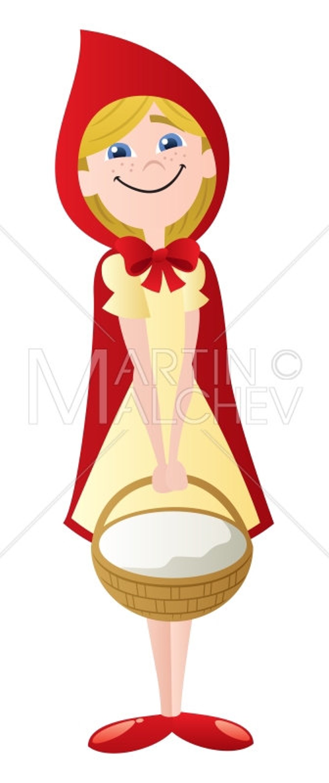 Red Riding Hood on White Vector Cartoon Illustration. Girl, Little ...