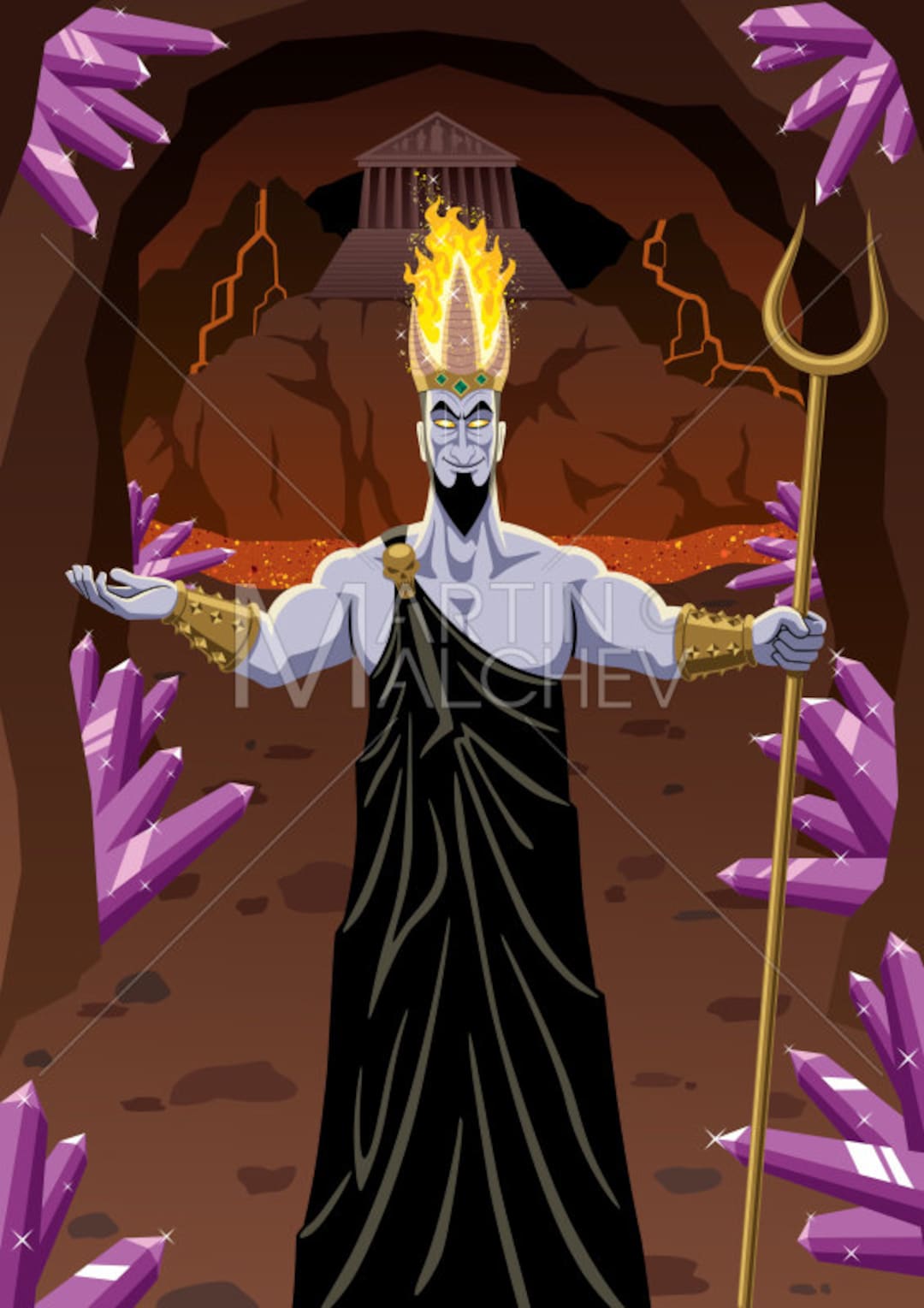 Hades Vector Cartoon Illustration. Pluto God Lord Roman - Etsy