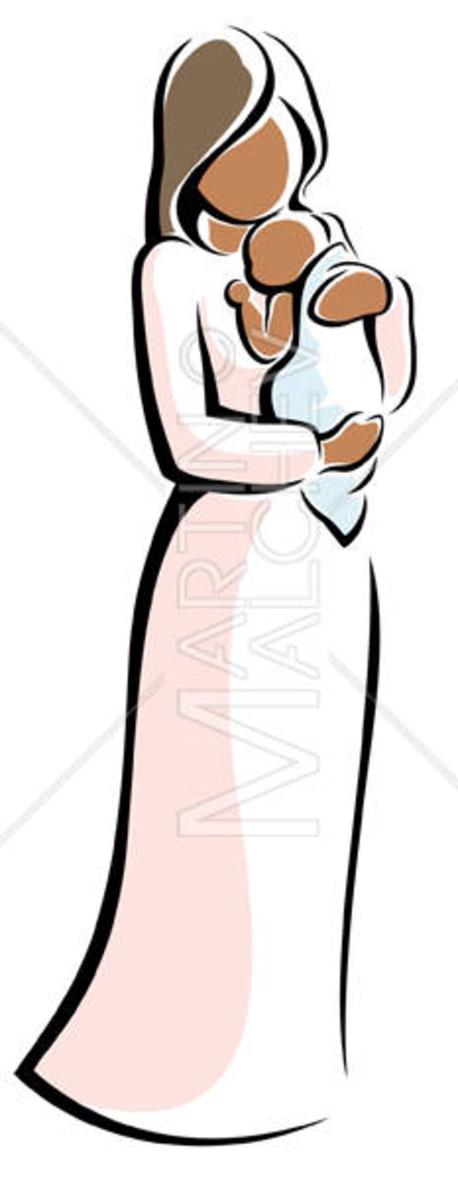 Mutter und Kind Vektor-Cartoon-Clipart-Illustration. Mutter | Etsy ...