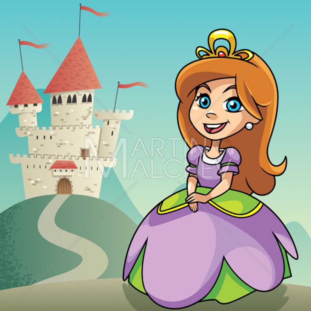 Little Princess Background 2 Vector Cartoon Illustration. - Etsy