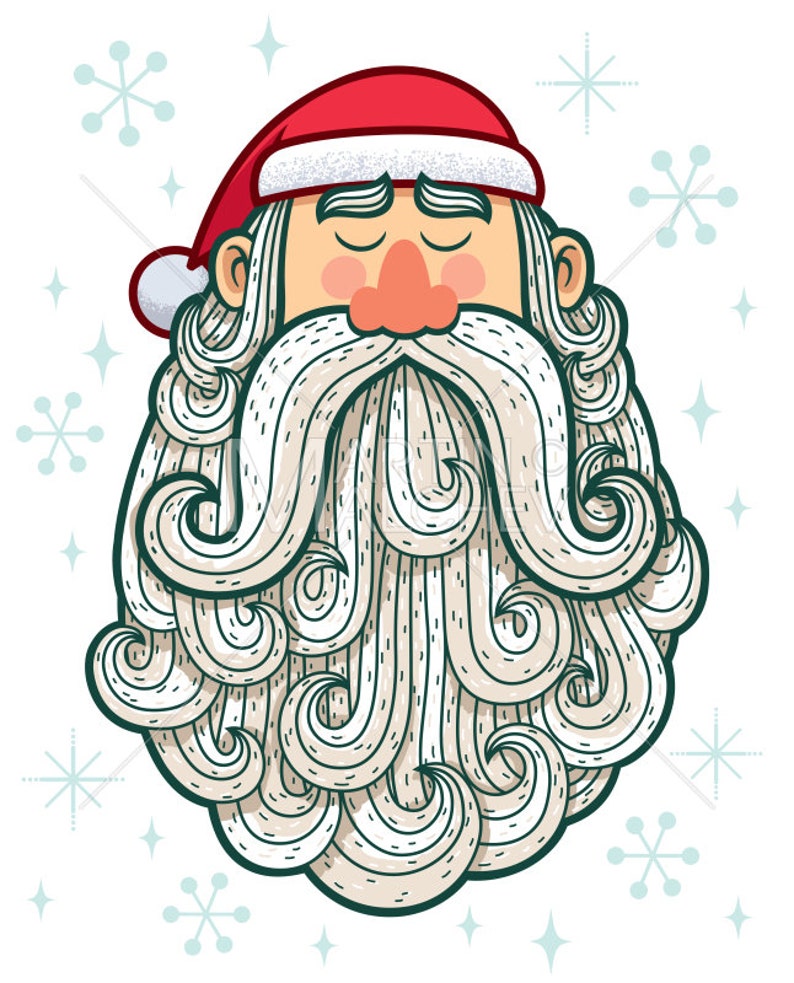 Santa Portrait Vector Cartoon Illustration. Christmas, Santa Claus ...