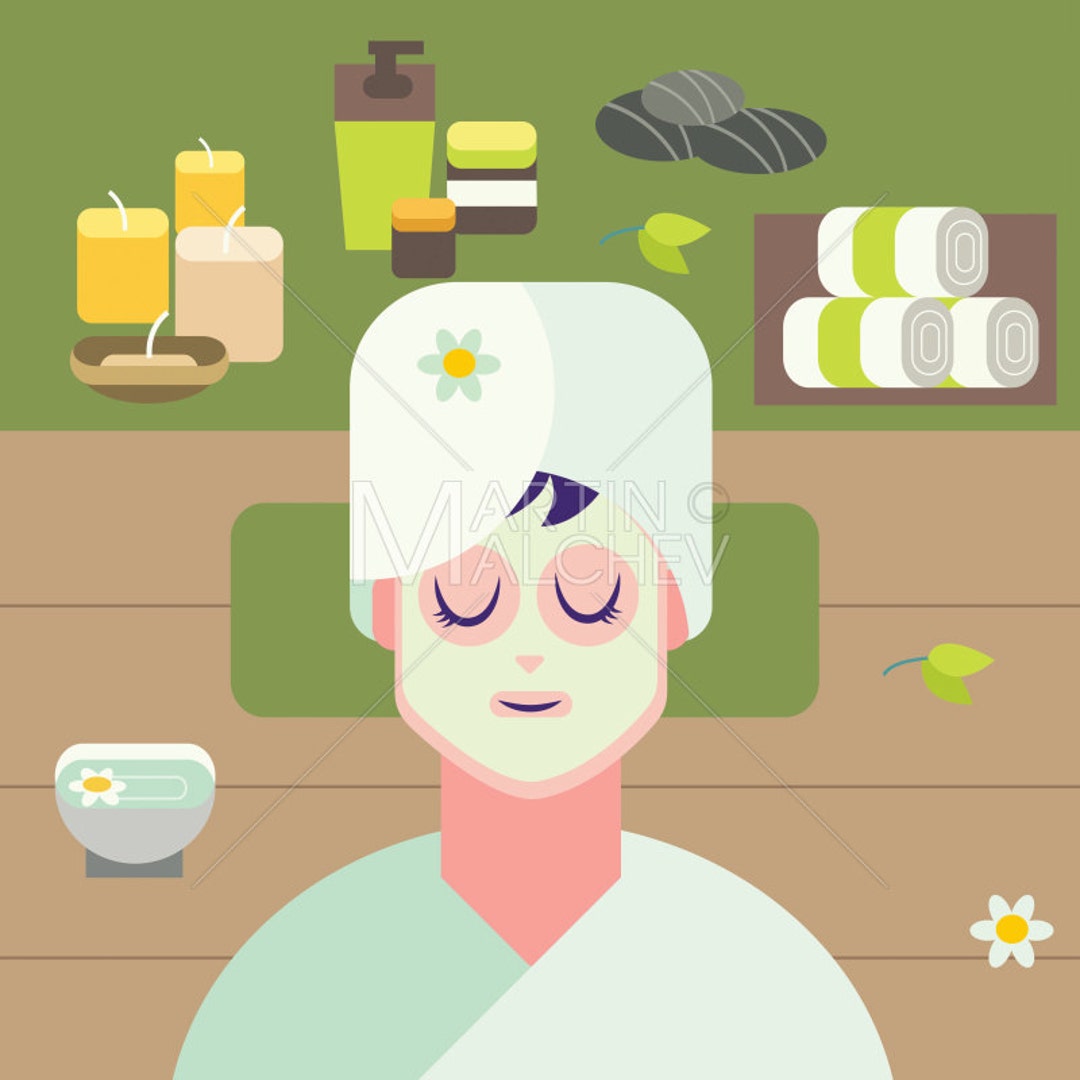 Spa Vector Cartoon Illustration.massage, Care, Treatment, Beauty, Salon ...