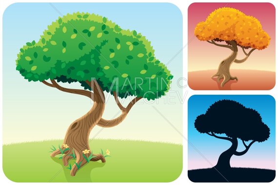 Landscape Planting Tree Cartoon