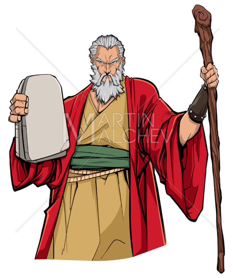 Moses Vector Illustration. Prophet, Christian, Christianity, Hebrew ...