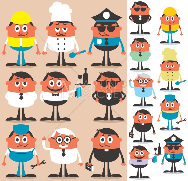 Berufe Vektor-Cartoon-Illustration. Beruf, Arbeit, Beruf ...