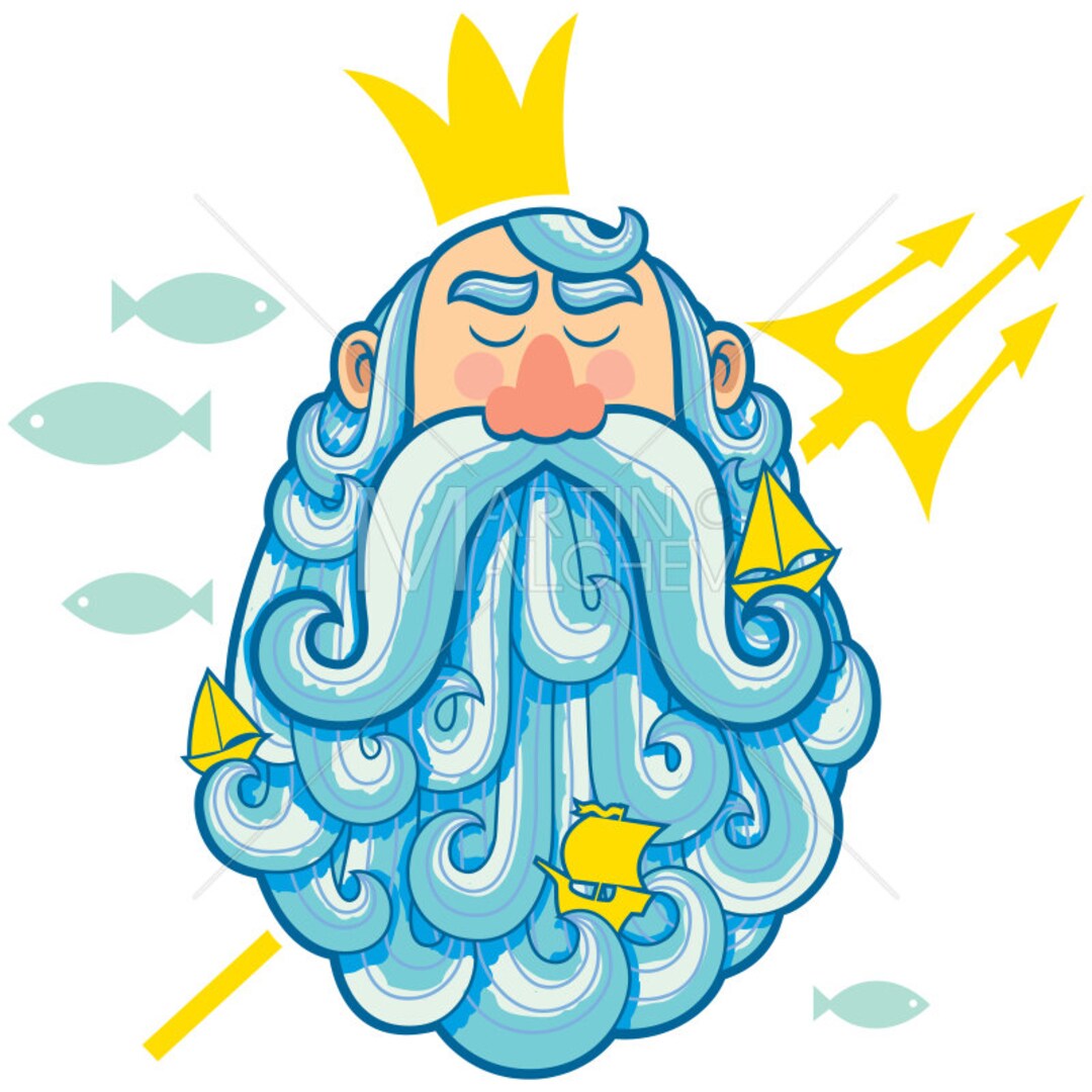 Poseidon Greek God Cartoon