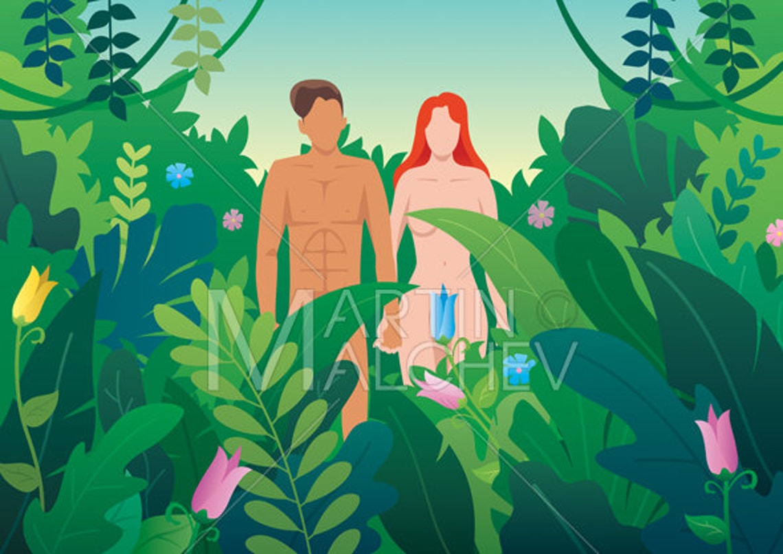 Adam And Eve Vector Illustration Adam Eve Eva Adam And Eve First