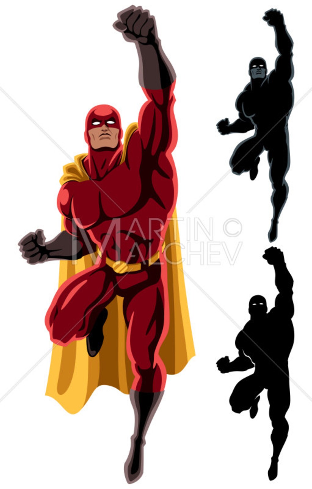 Superhero Flying Vector Clipart Illustration. Super, Hero, Man, Power ...