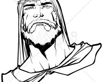 Jesus Face Line Art | Etsy