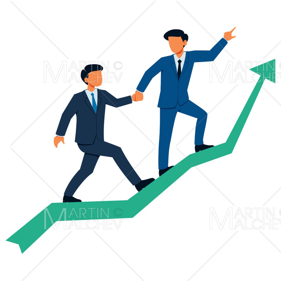 Going up Together Vector Illustration. Businessman, Person, Business ...