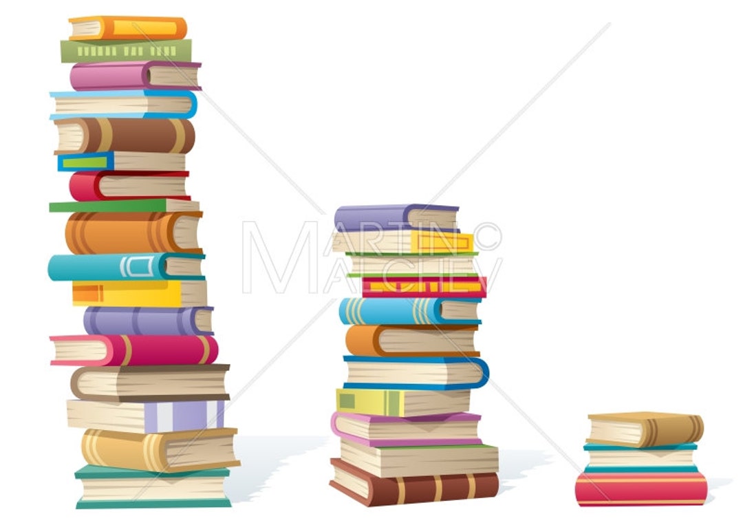 Book Stacks Vector Cartoon Illustration. Books, Stack, Stacks, Heap ...