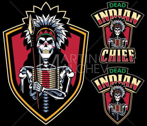 Dead Indian Chief Mascot Vector Illustration Indian, Tribal, Chief ...