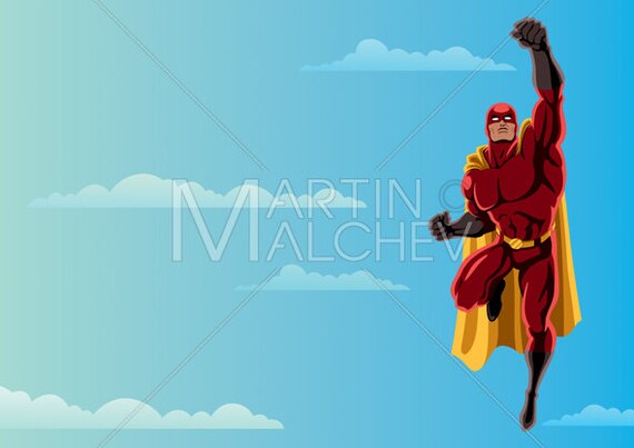 Flying Superhero Vector