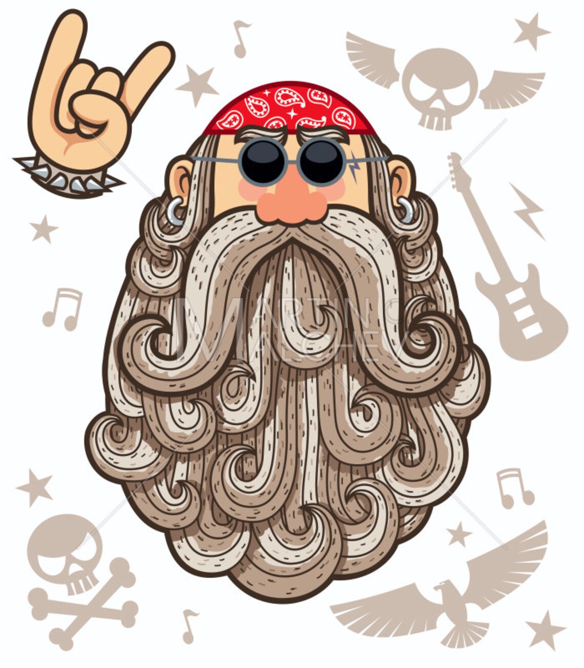 Rocker Vector Cartoon Illustration. Rock Hard Heavy - Etsy