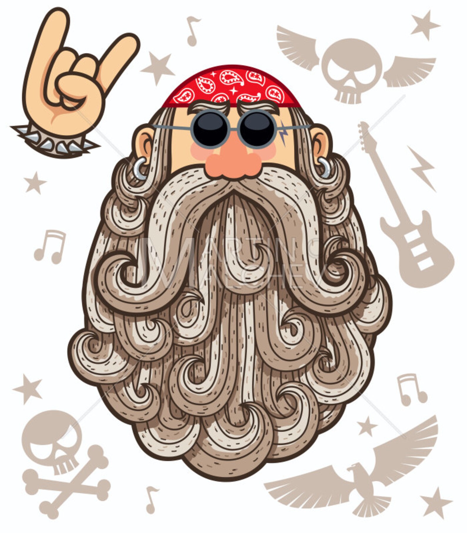 Rocker Vector Cartoon Illustration. Rock Hard Heavy - Etsy
