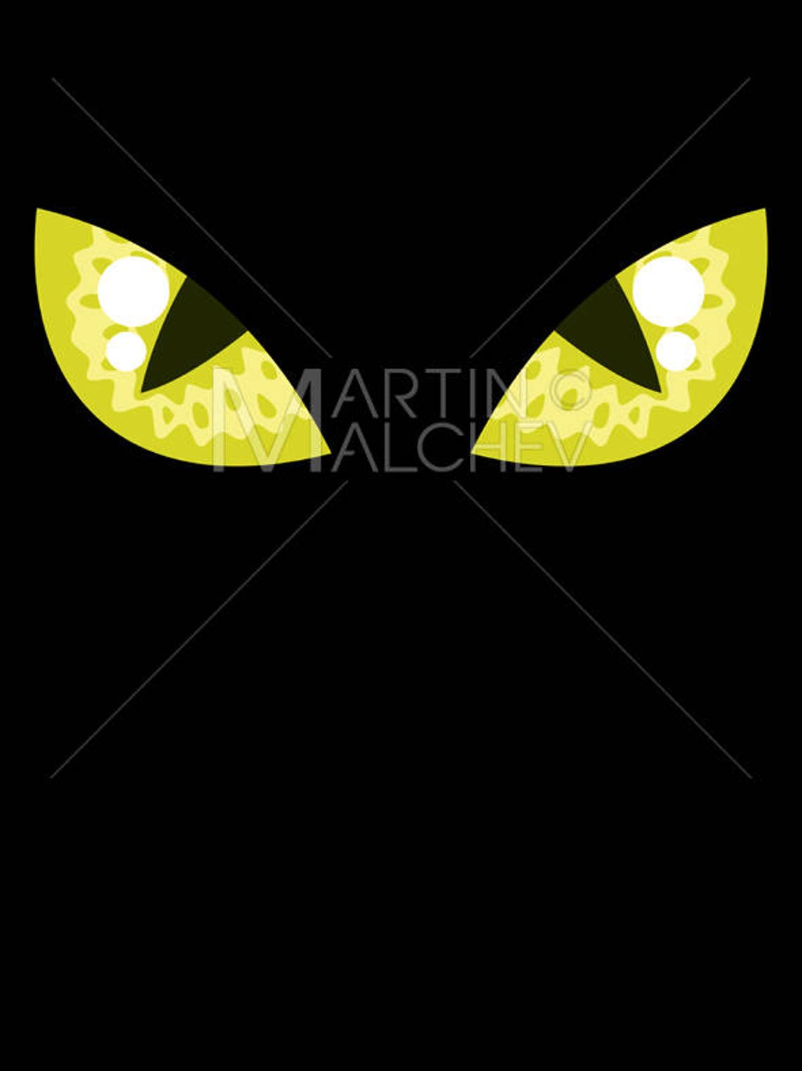 Cat Eyes Vector Cartoon Clipart Illustration. Kitty Black - Etsy