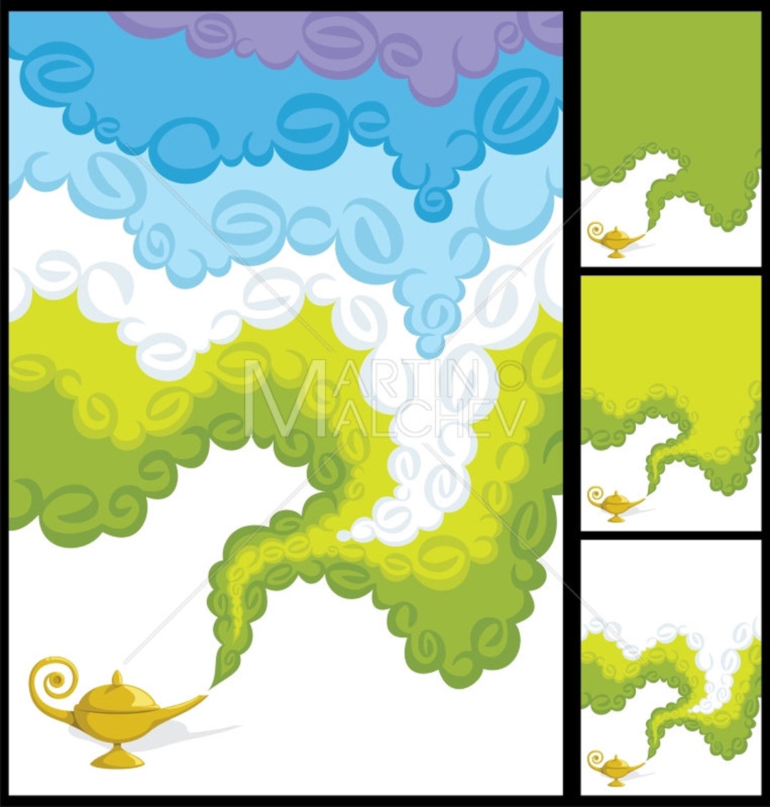 Genie Lamp With Smoke Clipart Free