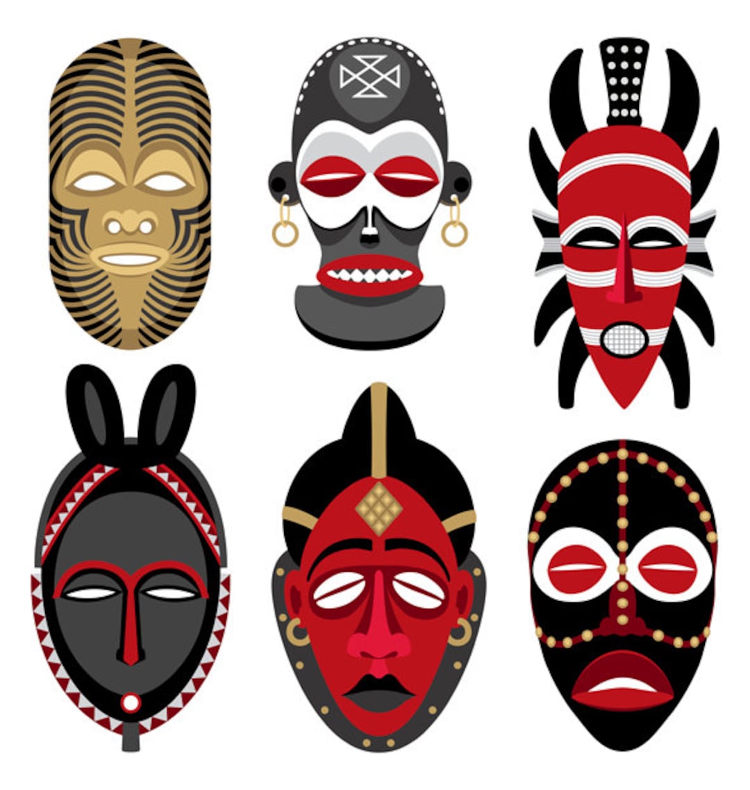 African Masks Drawings For Kids