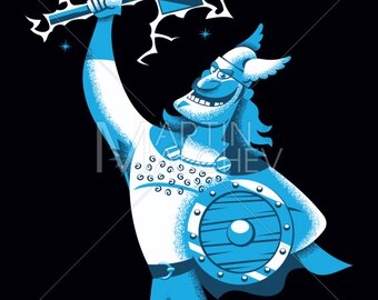 Thor Vector Cartoon Illustration. Donar God Mythology | Etsy