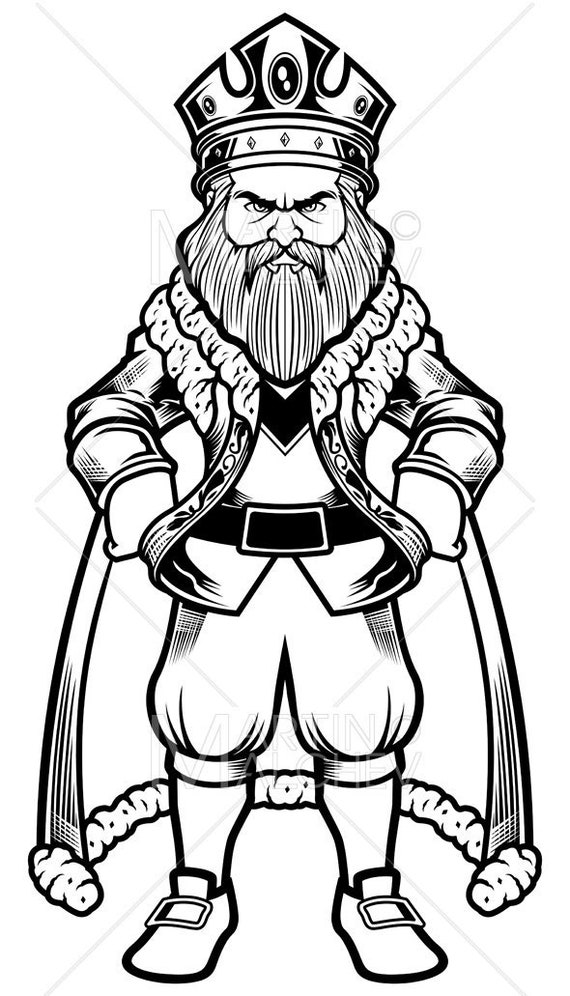 King Standing Line Art Vector Illustration King Emperor | Etsy