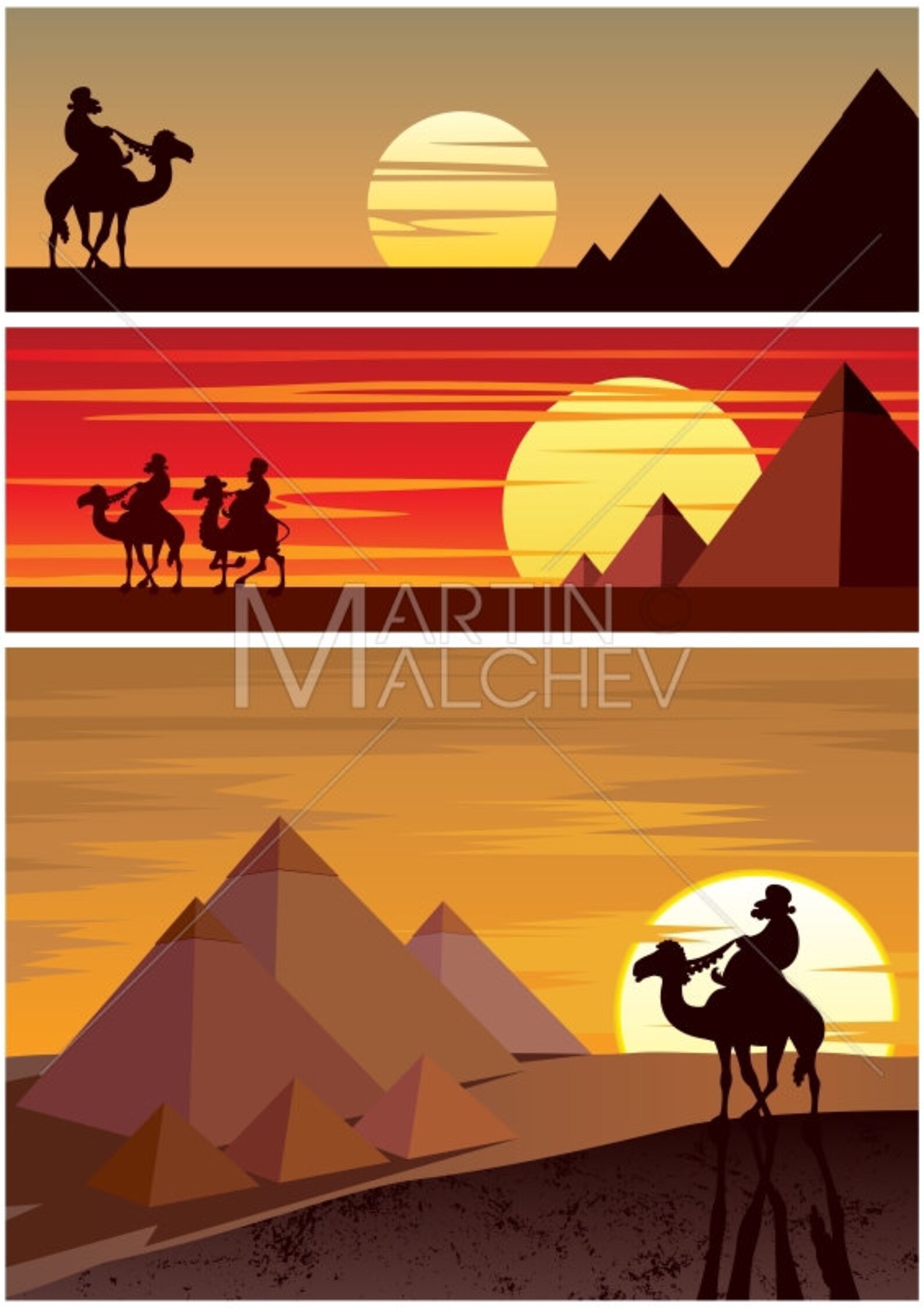 Pyramids Vector Cartoon Clipart Illustration. Pyramid | Etsy