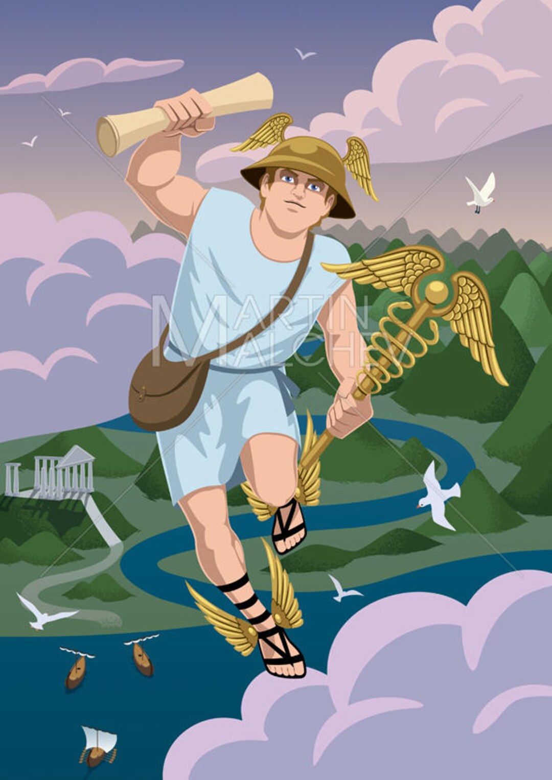 Hermes Greek God Cartoon