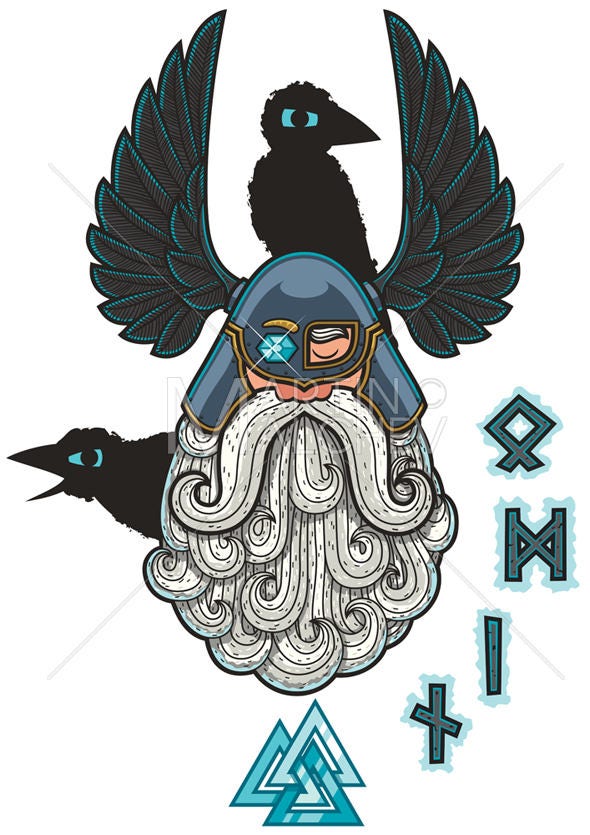 Odin Vector Illustration. God Norse Scandinavian - Etsy